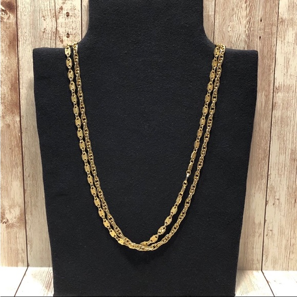 Jewelry | Stamped Link Rope Chain Necklace Gold Tone | Poshmark